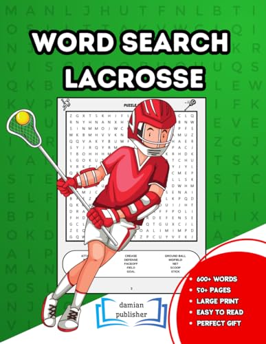 Lacrosse Word Search: Large Print for Teens Adults and Seniors by ...