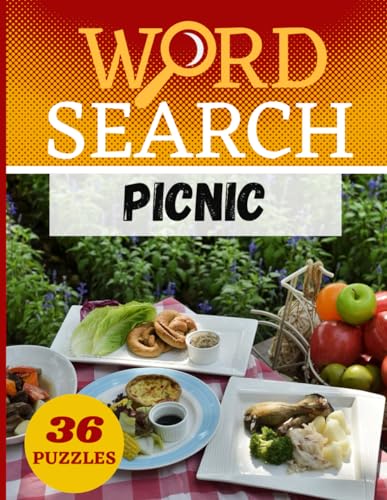 Picnic Word Search: Large print challenging activity book puzzles for ...