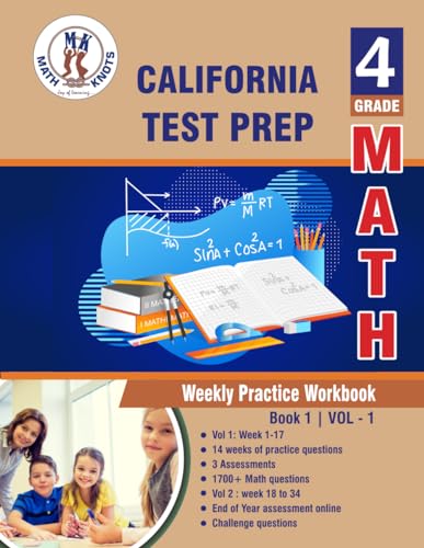 California State Test prep : 4th Grade Math: Weekly Practice Workbook ...