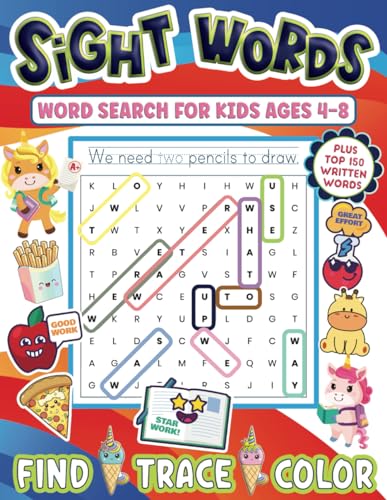 Sight Words Word Search for Kids 4-8: 115 Search and Find Word Puzzles ...