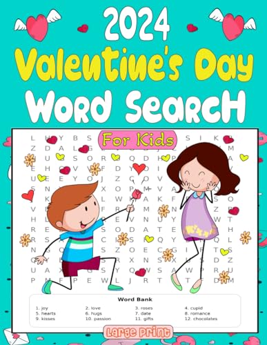 2024 Valentine’s Day Word Search For Kids: Large Print Valentine’s Day ...