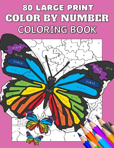 80 Large Print Color By Number Coloring Book: An Color by Number Book ...