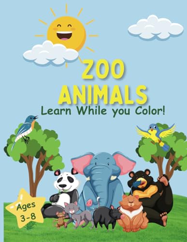 Zoo Animals Coloring Book: Kids coloring Book with Fun Facts about the ...