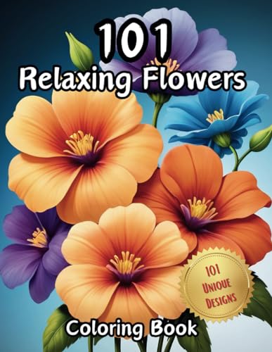 Relaxing Flower Coloring Book: Adult Coloring Book For Women Stress ...