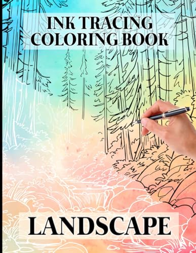 Ink Tracing Landscape Coloring Book: Discover Landscape by Following ...