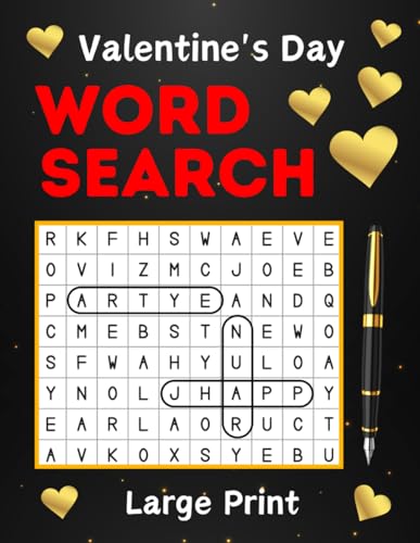 Valentine’s Day Word Search Large Print: An Adult Valentines Word ...