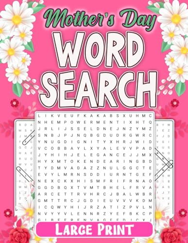 Mother's Day Large Print Word Search: Word Search Puzzle Book for Moms ...