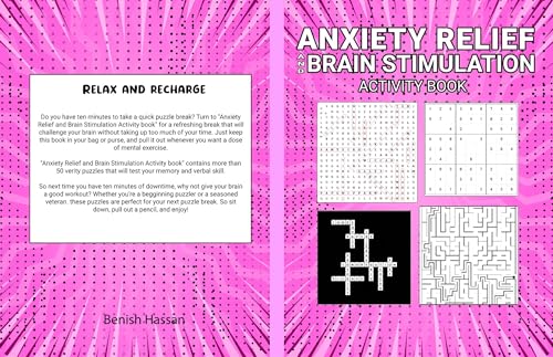 Anxiety Relief and Brain Stimulation Activity Book:Inspirational ...