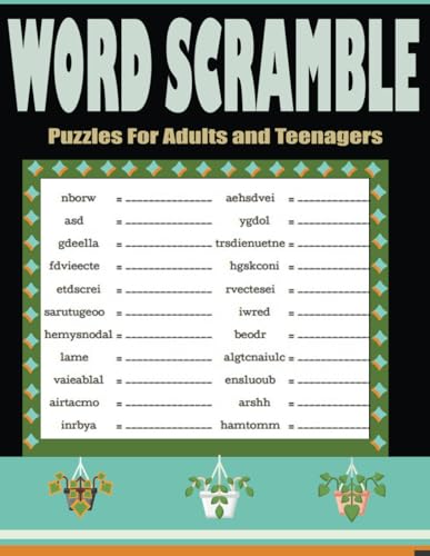 Word Scramble Puzzles For Adults and Teenagers: Entertainment Word ...