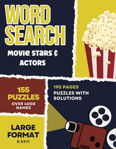 Word Search Movie Stars & Actors Puzzle Book - 155 Large Format Puzzles ...