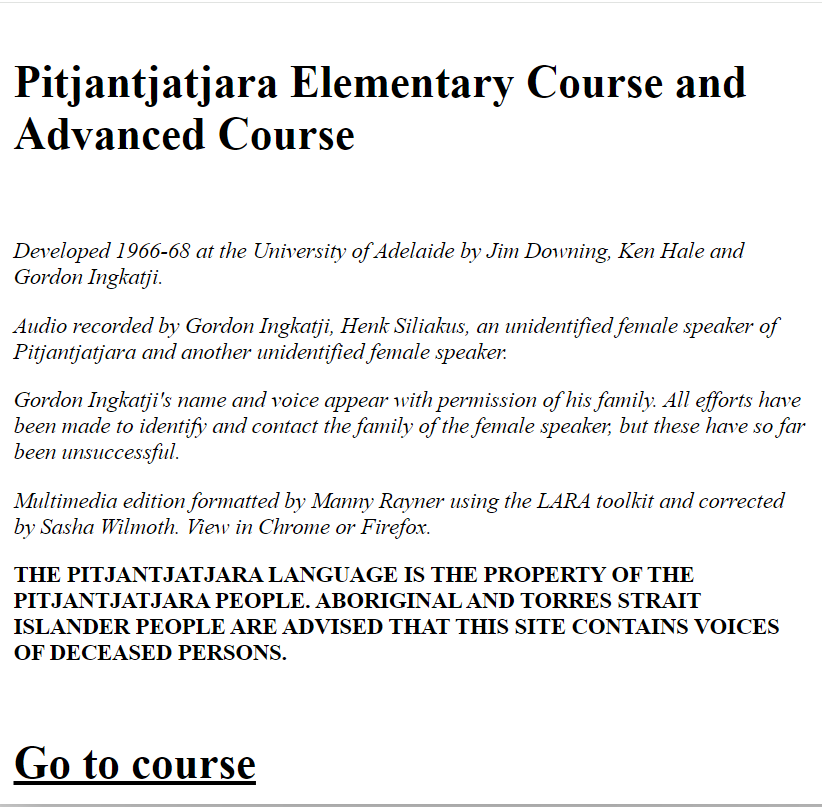 Pitjantjatjara Elementary Course and Advanced Course by Jim Downing ...