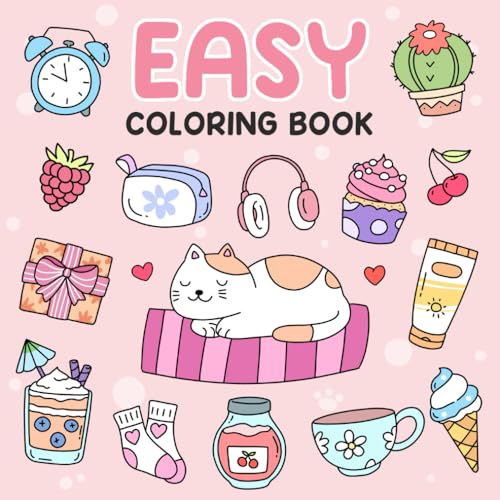 Easy: Cute & Simple Coloring Book for Adults and Kids by Hikaru Kotz ...