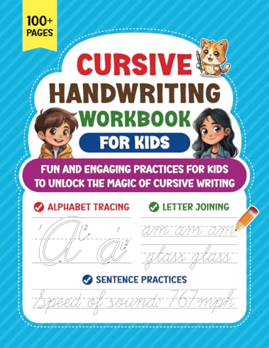 Cursive Handwriting Workbook For Kids: Fun and engaging practices for ...