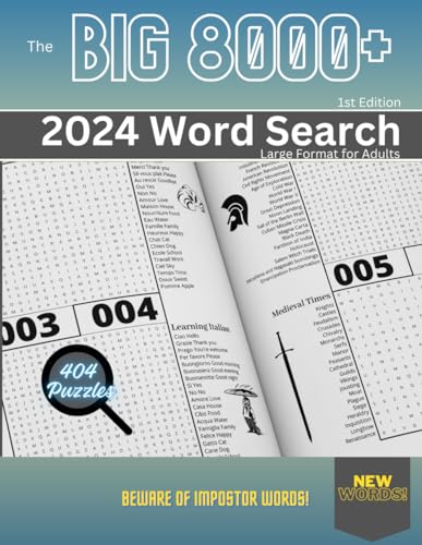 The Big 8000+: 2024 Word Search Large Format Book for Adults by Trazos ...