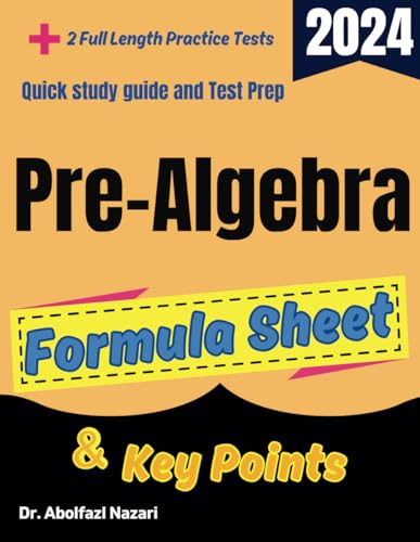Pre-Algebra Formula Sheet and Key Points: Quick Study Guide and Test ...