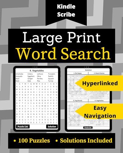 Large Print Word Search: Hyperlinked Interactive 100 Puzzles for Adults ...