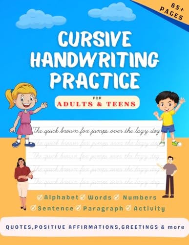 Cursive Handwriting Practice for Adults and Teens: The ultimate cursive ...