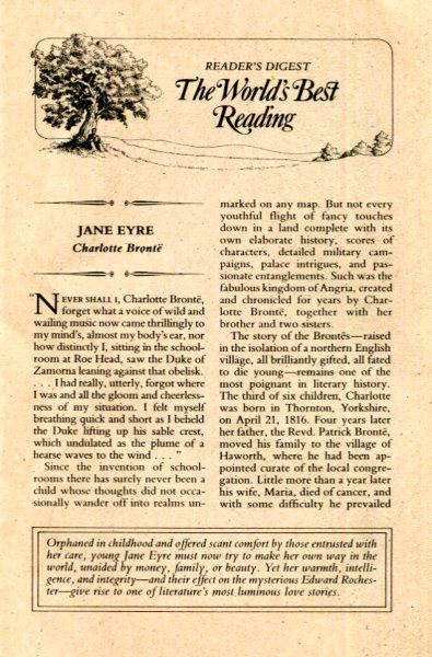 The World's Best Reading: Jane Eyre by Reader' Digest Association ...