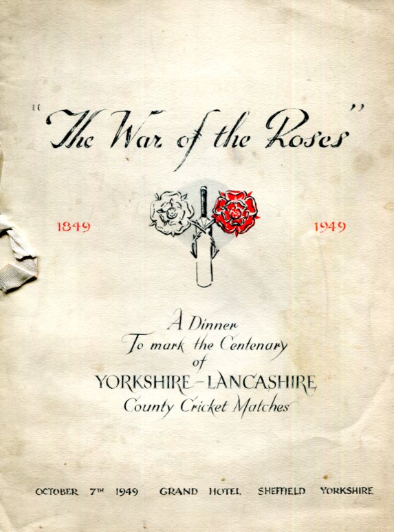 "The War of the Roses": A Dinner to mark the Centenary of Yorkshire v ...
