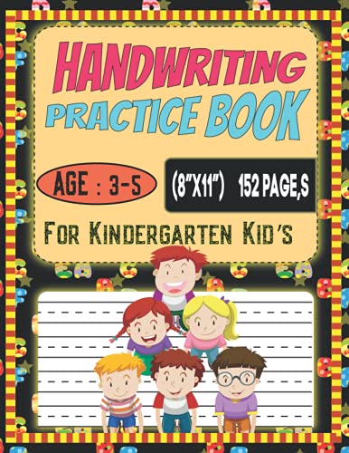 Handwriting Practice Paper for Kids Kindergarten: Handwriting Book For ...