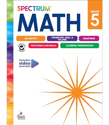 Spectrum 5th Grade Math Workbooks, Mathematics Activity Book for Kids ...