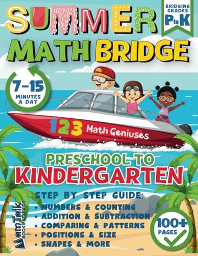 Preschool to Kindergarten Summer Bridge Math Activities Book: Prep Prek ...