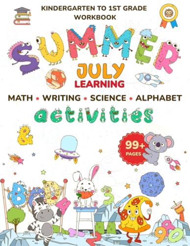 Whizki Summer Activities Kindergarten to 1st Grade Workbooks, Alphabet ...