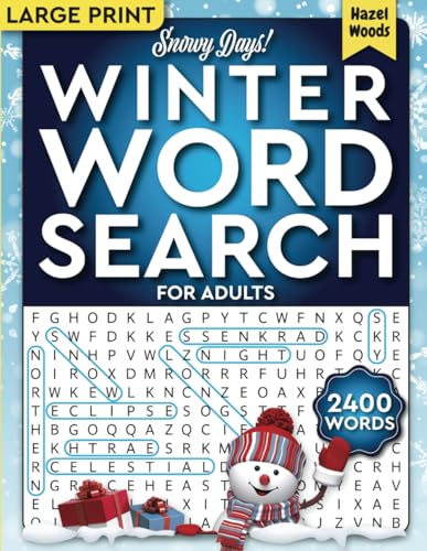 Snowy Days! Winter Word Search For Adults Large Print: Perfect Way to ...