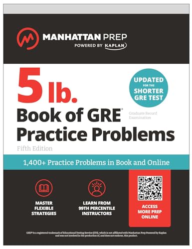 5 lb. Book of GRE Practice Problems: 1,400+ Practice Problems in Book ...