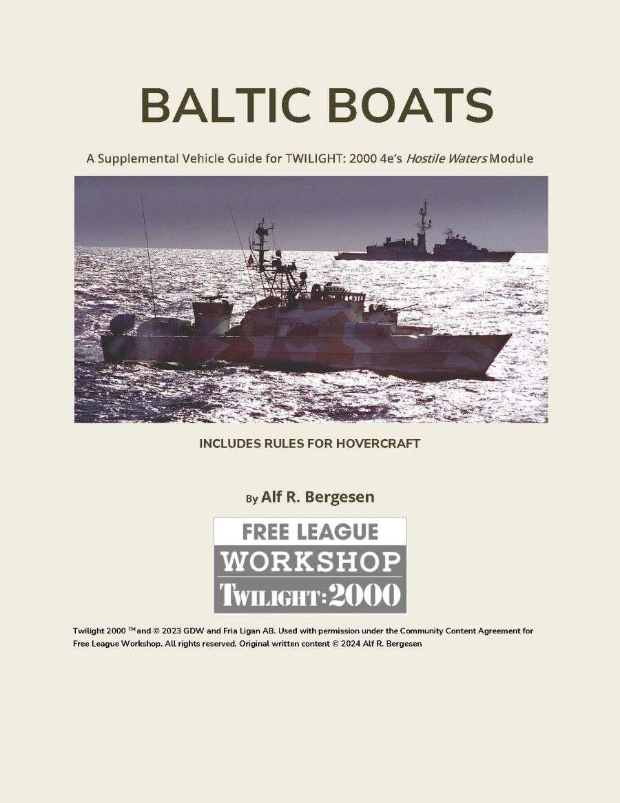 Baltic Boats: A Supplemental Vehicle Guide for TWILIGHT: 2000's Hostile ...
