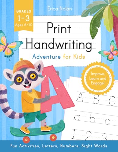Print Handwriting Adventure Workbook for Kids Ages 6-10: Boost ...