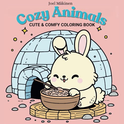 Cozy Animals: Coloring Book for Adults and Kids with Cute Animal ...
