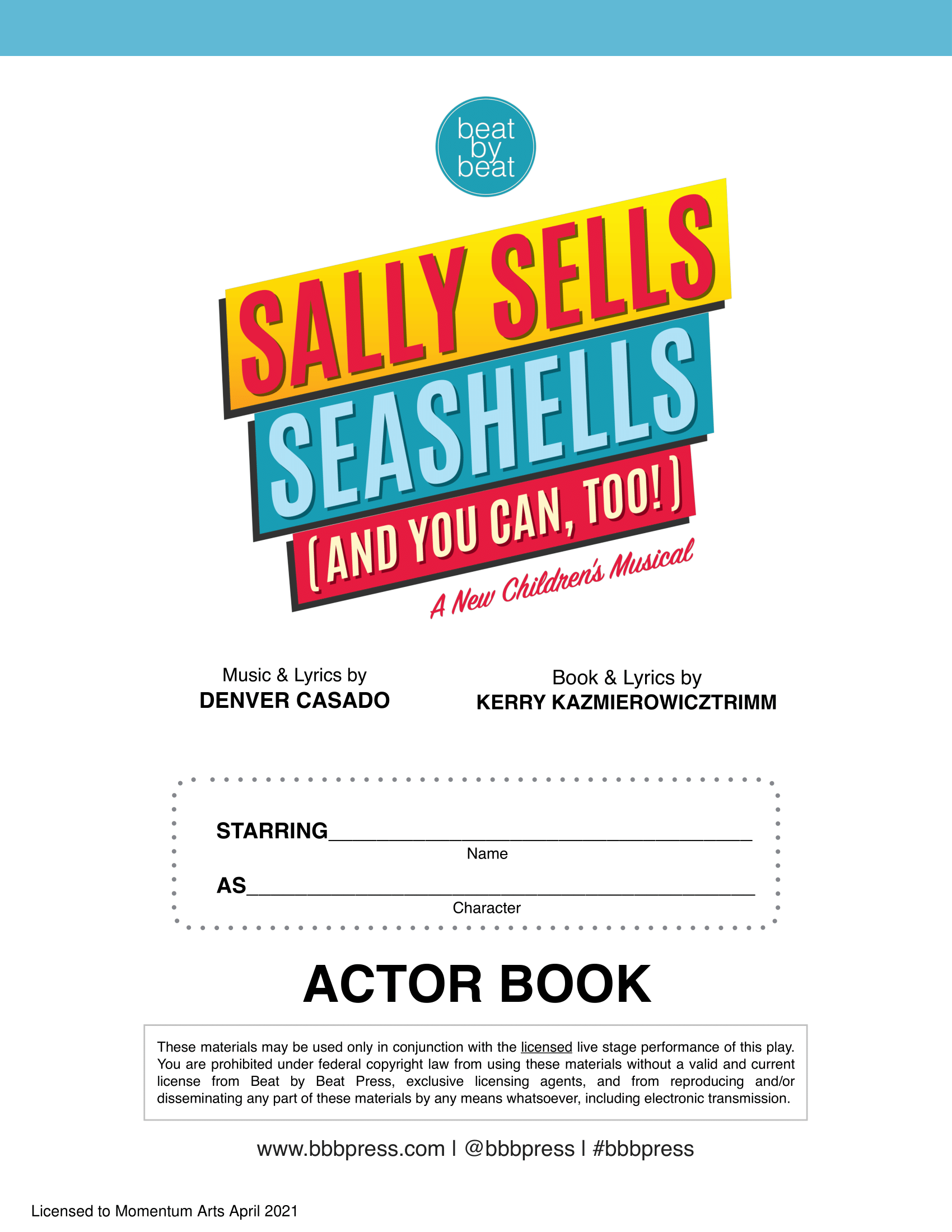 Sally Sells Seashells (And You Can Too!) Actor Script by Denver Casado ...