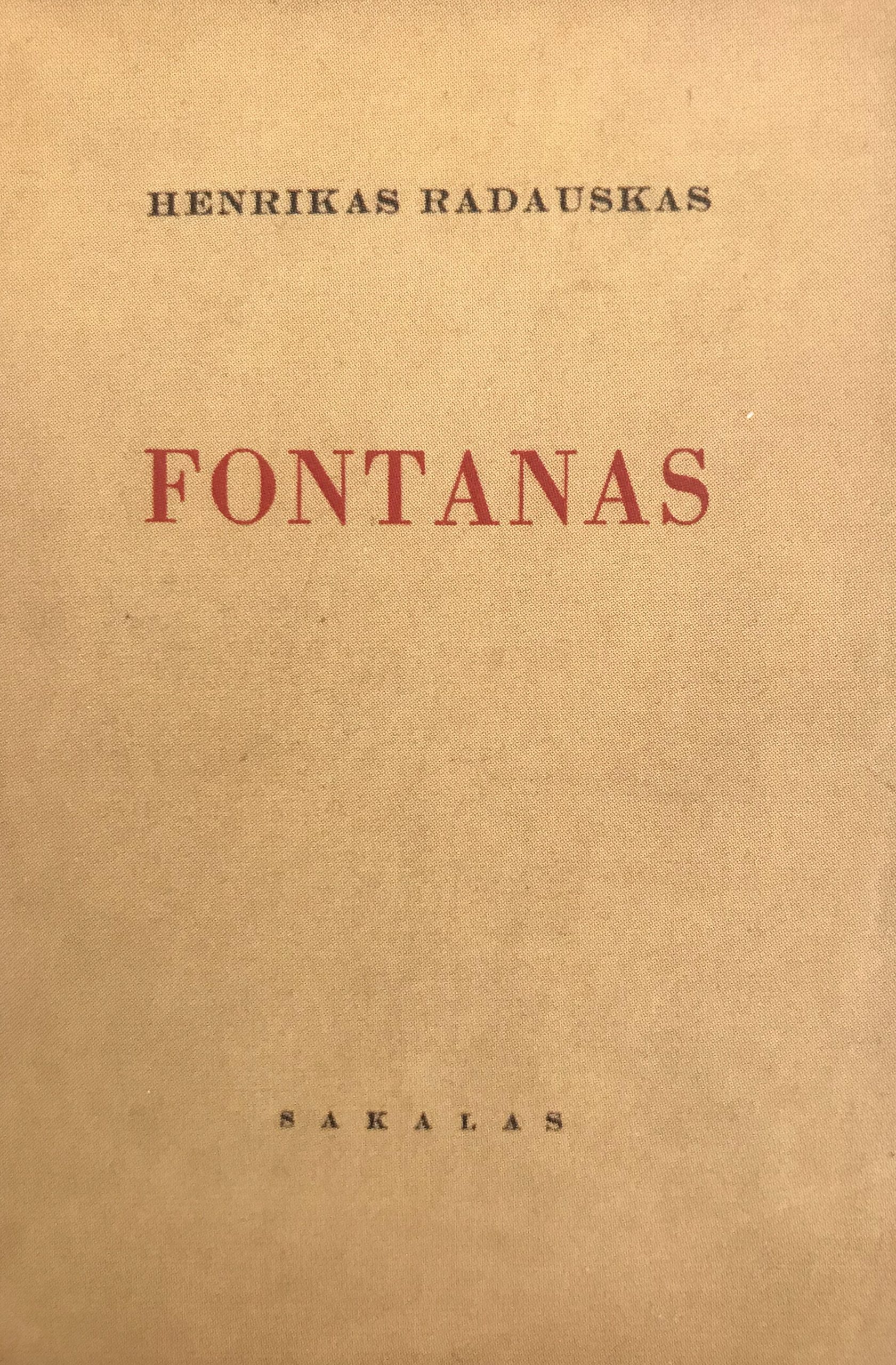 Fontanas by Henrikas Radauskas | Goodreads