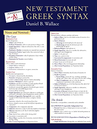 New Testament Greek Syntax Laminated Sheet by Daniel B. Wallace | Goodreads
