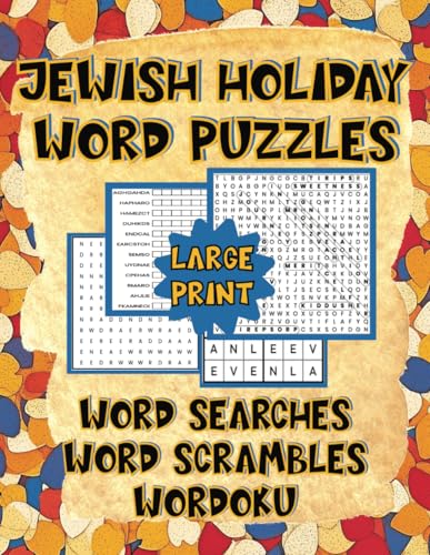 Jewish Holiday Word Puzzles | Large Print Word Searches, Word Scrambles ...