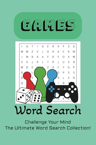 Games Word Search Puzzle Book: Word Searches with Easy-to-Read Print ...