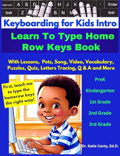 Keyboarding for Kids Intro Learn To Type Home Row Keys Book: With ...