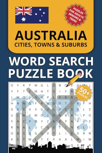 Australia Cities, Towns & Suburbs Word Search Book for Adults, Seniors ...