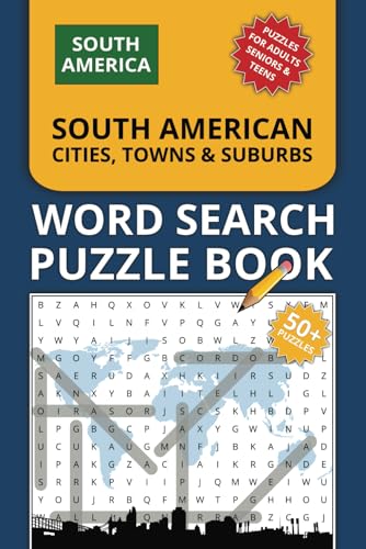 South American Cities, Towns & Suburbs Word Search Book for Adults ...