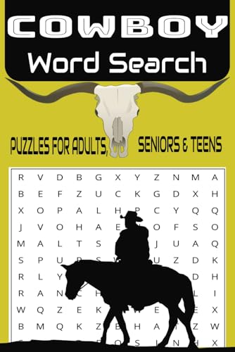 Cowboy Word Search Puzzle Book: Word Search with Easy to Read Print ...