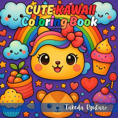 CUTE KAWAII COLORING BOOK For Kids and Teens: A World of Adorable Fun ...