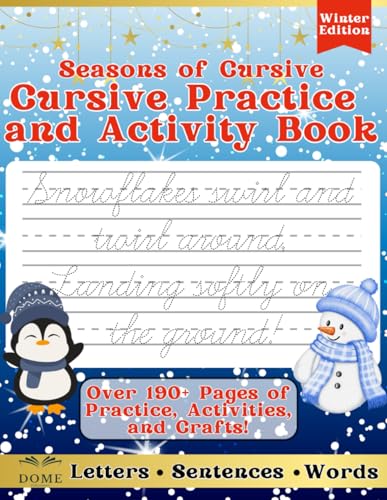 Seasons of Cursive, Winter Edition: Cursive Practice and Activity Book ...