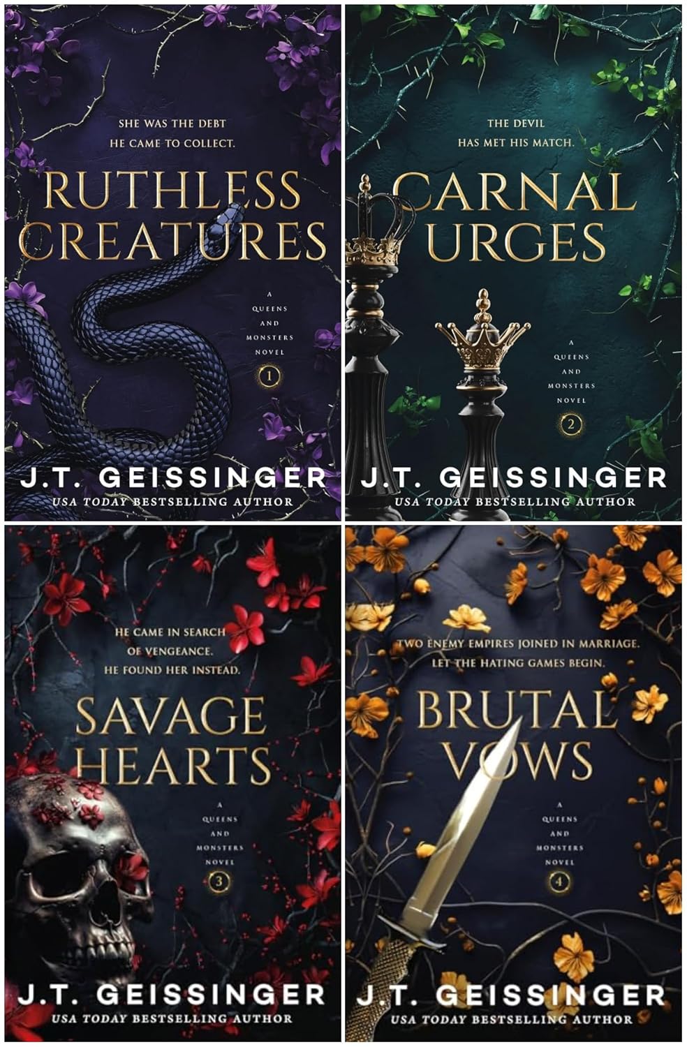 4-Book Collection - Queens and Monsters: Ruthless Creatures, Carnal Urges, Savage Hearts, Brutal ...