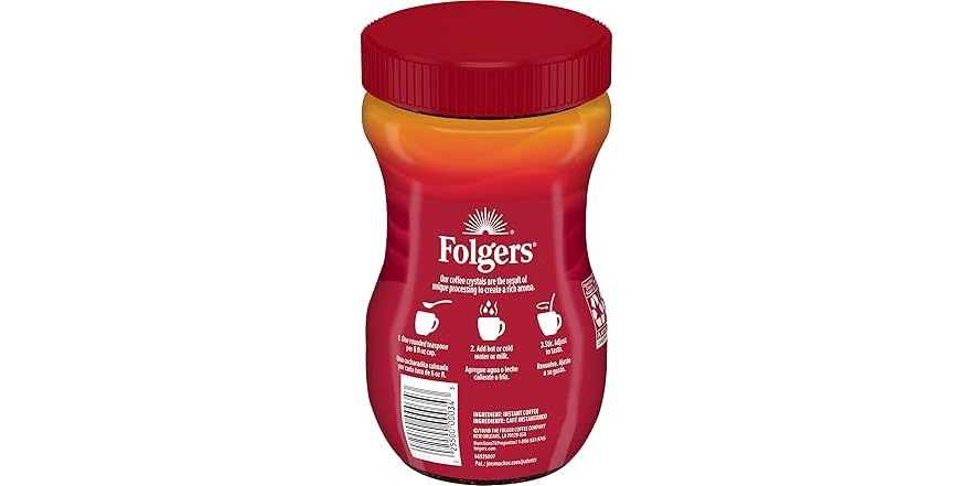 Folgers Classic Roast Instant Coffee, 8 Ounces