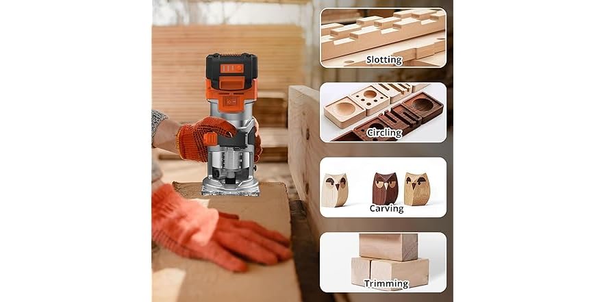 PARRIOR USPRPR01 Cordless Trimmer Router Orange