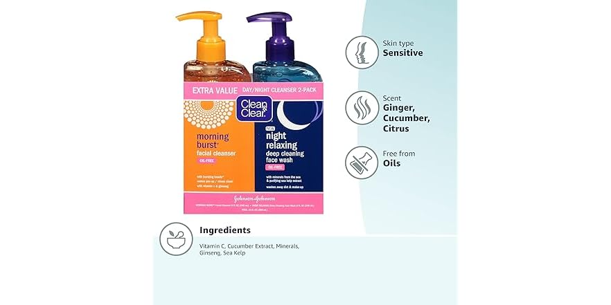 Clean & Clear 2-Pack Day and Night Face Cleanser