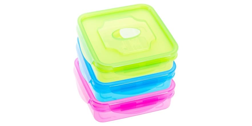 Set of 3 Plastic Sandwich Containers