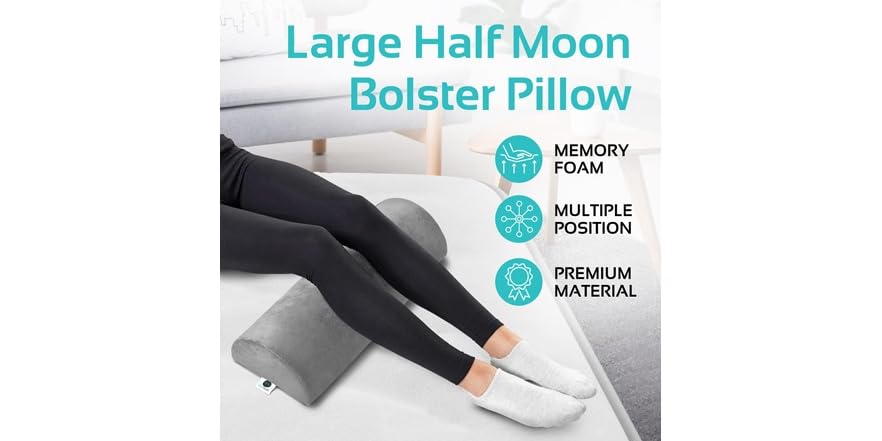 AllSett Health XXL Half Moon Bolster Pillow