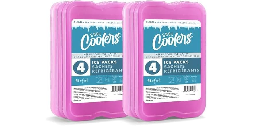 Cool Coolers Ice Packs 8pk Purple